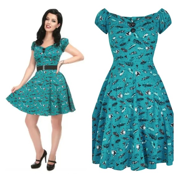 Collectif | Dresses | Collectif Mini Dolores Retro 5s Car Print Doll ...